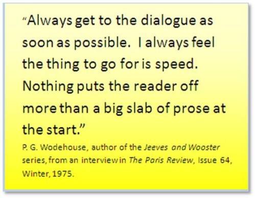 Use dialog to begin sentences and paragraphs in order to add variety ...